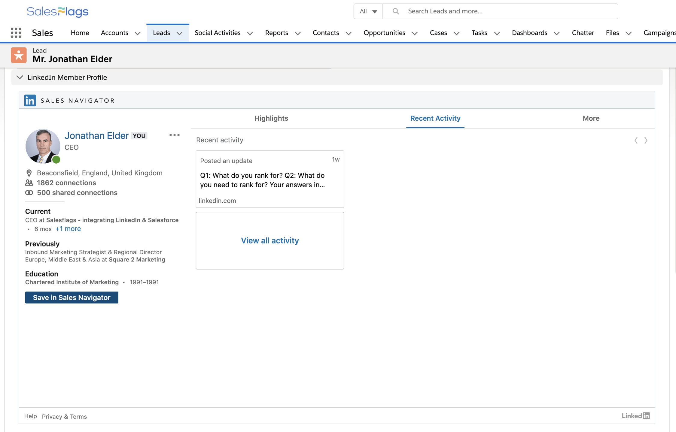 LinkedIn Salesforce Integration